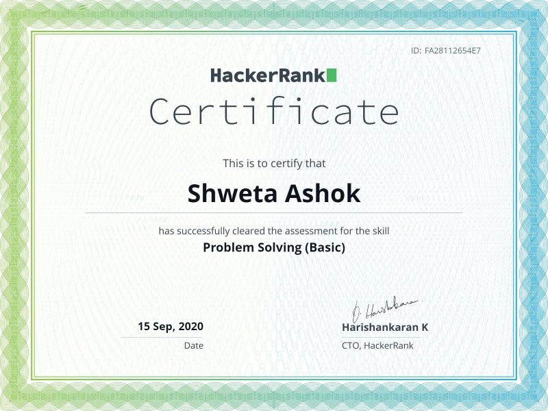 Shweta Ashok on LinkedIn: #coding #hackerrank Shweta Ashok on LinkedIn: #coding #hackerrank
