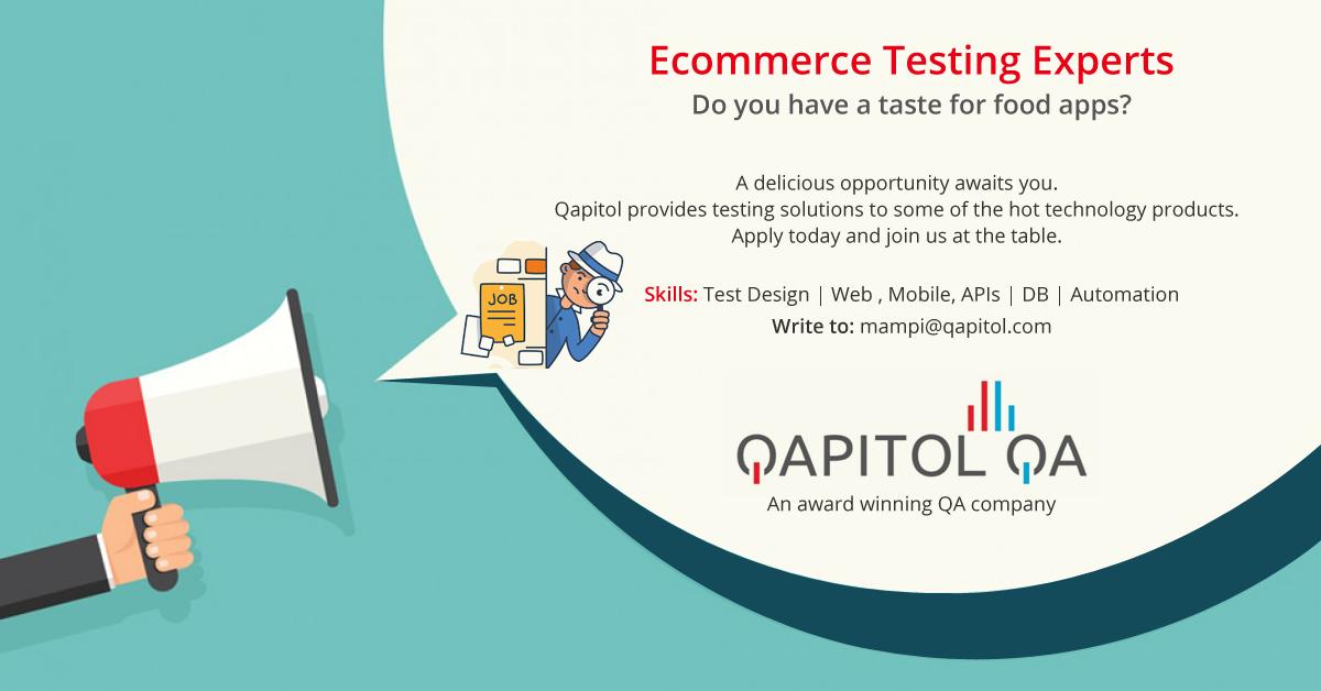 Qapitol QA on LinkedIn: #hiring #testing #jobs #bangalore #softwaretesting Qapitol QA on LinkedIn: #hiring #testing #jobs #bangalore #softwaretesting