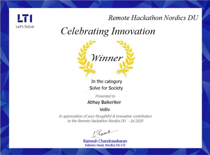 Abhay Baikerikar on LinkedIn: #hackathon #solveforthesociety | 26 comments Abhay Baikerikar on LinkedIn: #hackathon #solveforthesociety | 26 comments