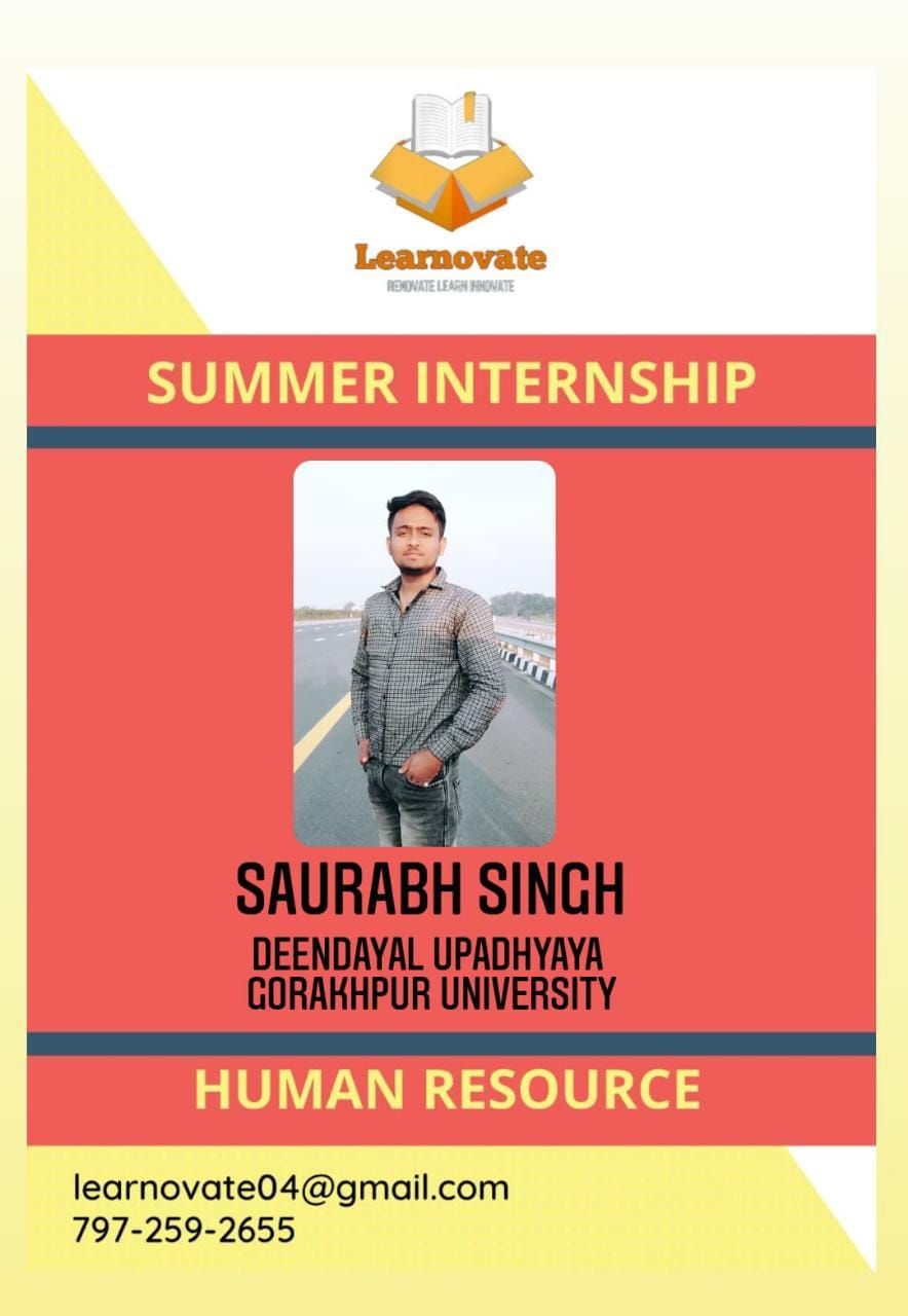 Saurabh Singh on LinkedIn: #hrintern #internship Saurabh Singh on LinkedIn: #hrintern #internship