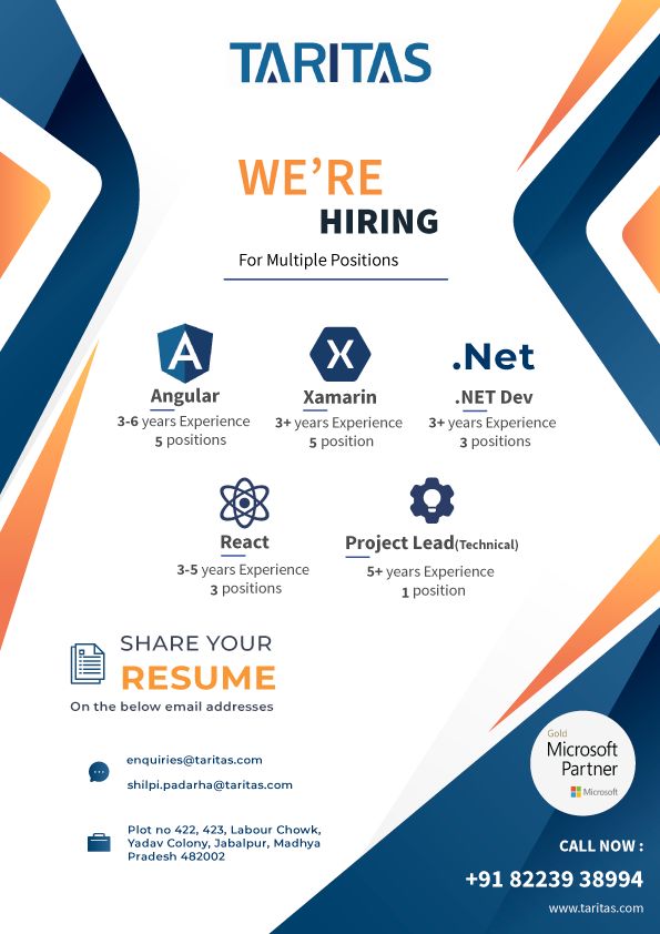 Abhishek Pandey on LinkedIn: #jobs #wfh #taritas #angular #xamarin # ... Abhishek Pandey on LinkedIn: #jobs #wfh #taritas #angular #xamarin # ...