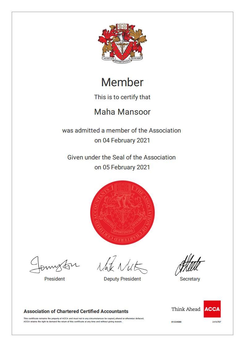 #acca #alhamdulillah | Maha Mansoor CPA, ACCA | 30 comments #acca #alhamdulillah | Maha Mansoor CPA, ACCA | 30 comments