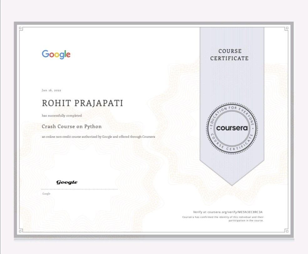 Rohit Prajapati on LinkedIn: #python #programming #python3 #coursera # ... Rohit Prajapati on LinkedIn: #python #programming #python3 #coursera # ...