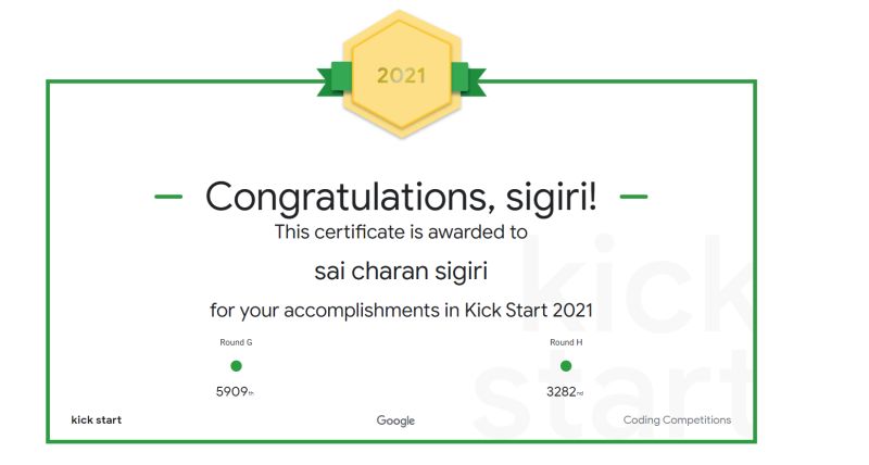 Sigiri Sai Charan on LinkedIn: #competitivecoding #google #kickstart2021 Sigiri Sai Charan on LinkedIn: #competitivecoding #google #kickstart2021
