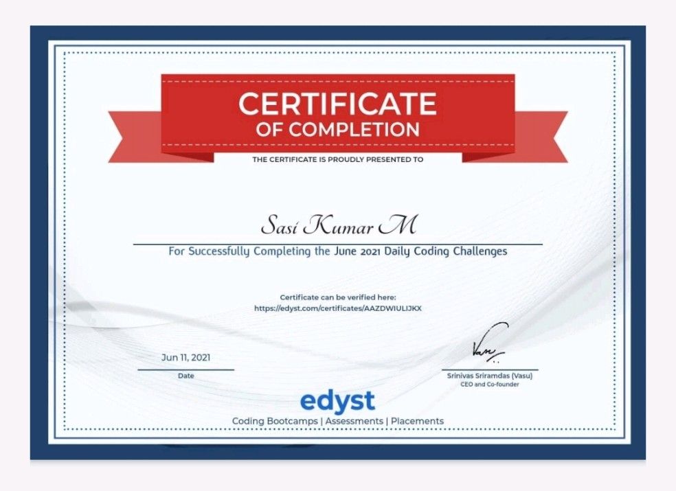 Sasi Kumar M on LinkedIn: #coding #codingchallenge #codingbootcamp Sasi Kumar M on LinkedIn: #coding #codingchallenge #codingbootcamp