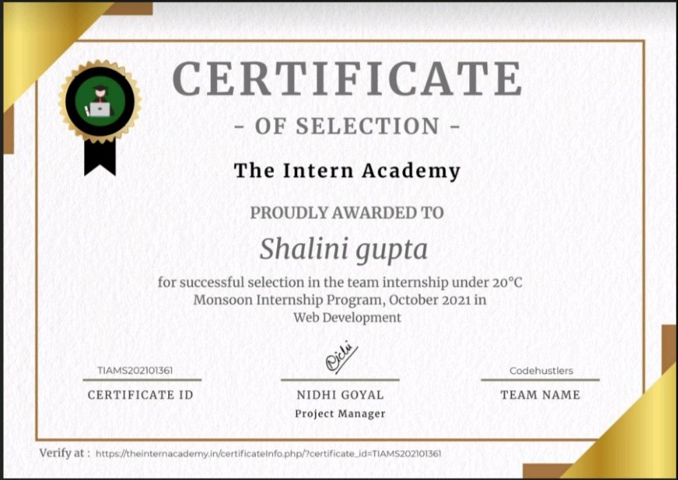 Shalini Gupta on LinkedIn: #theinternacademy #monsooninternship # ... Shalini Gupta on LinkedIn: #theinternacademy #monsooninternship # ...