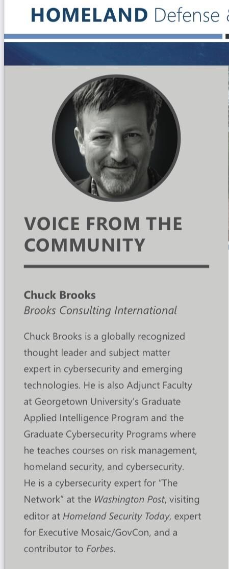 Chuck Brooks on LinkedIn: #security #dod #homelandsecurity # ... Chuck Brooks on LinkedIn: #security #dod #homelandsecurity # ...