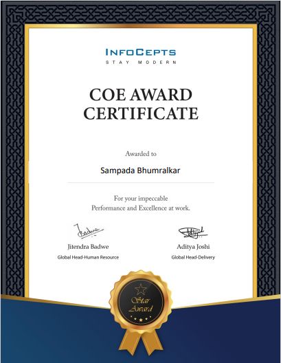 Sampada Bhumralkar on LinkedIn: #infocepts #makinganimpact # ... Sampada Bhumralkar on LinkedIn: #infocepts #makinganimpact # ...
