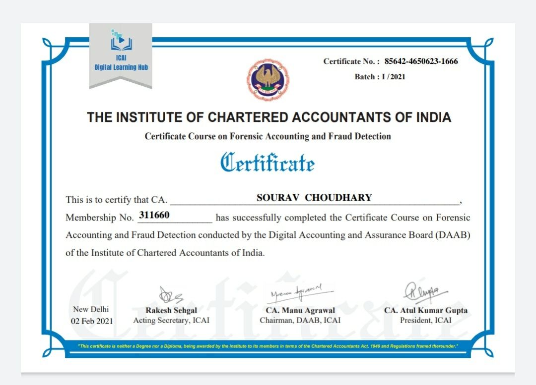 CA Sourav Choudhary on LinkedIn: Certified Forensic Accounting and ... CA Sourav Choudhary on LinkedIn: Certified Forensic Accounting and ...