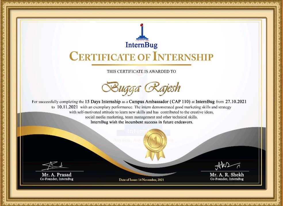 Rajesh Bugga on LinkedIn: #connections #internship Rajesh Bugga on LinkedIn: #connections #internship