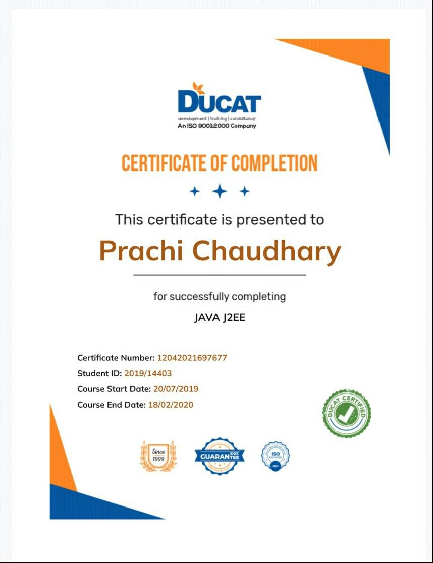 Prachi Chaudhary on LinkedIn: #java #ducat #j2eedeveloper Prachi Chaudhary on LinkedIn: #java #ducat #j2eedeveloper