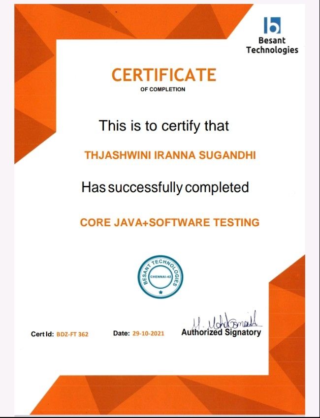 Tejashwini Sugandhi on LinkedIn: #corejava #softwaretesting # ... Tejashwini Sugandhi on LinkedIn: #corejava #softwaretesting # ...