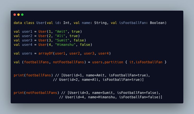 AMIT SHEKHAR on LinkedIn: Kotlin filtering function - partition ... AMIT SHEKHAR on LinkedIn: Kotlin filtering function - partition ...