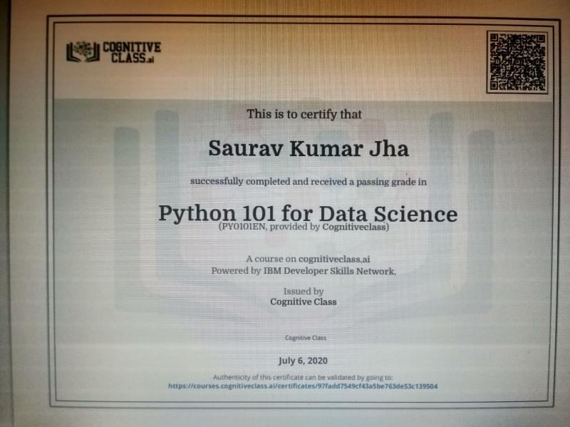 After all completed the course #ibm #pythonfordatascience | SAURAV ... After all completed the course #ibm #pythonfordatascience | SAURAV ...