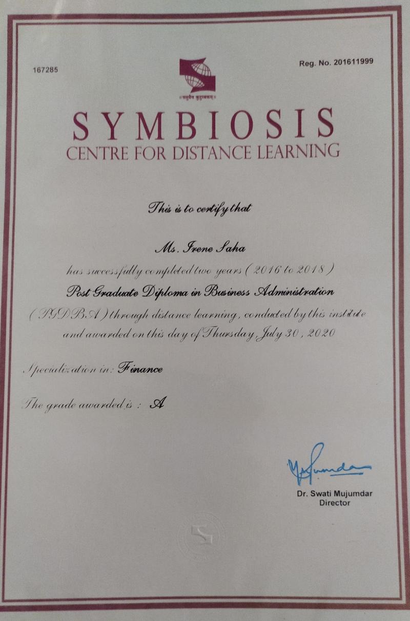 Irene Saha on LinkedIn: Successfully completed PGDBA with Finance ... Irene Saha on LinkedIn: Successfully completed PGDBA with Finance ...