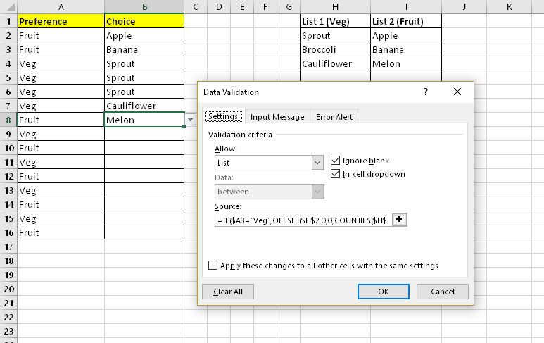 Excel: Dynamic Data Validation Lists Excel: Dynamic Data Validation Lists