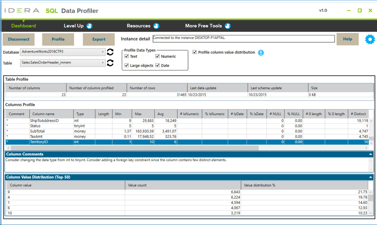 Analyze data patterns in SQL Server tables and columns with IDERA SQL ... Analyze data patterns in SQL Server tables and columns with IDERA SQL ...