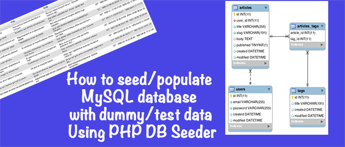 How to seed/populate MySQL database with dummy/test data Using PHP DB ... How to seed/populate MySQL database with dummy/test data Using PHP DB ...