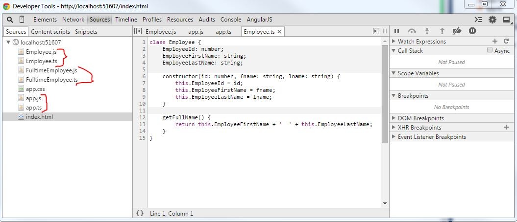 Typescript debugging inside Chrome browser Typescript debugging inside Chrome browser