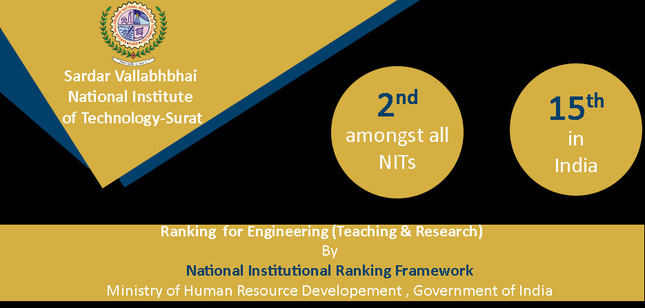 SVNIT secures 2nd rank among all NITs and 15th rank among all ... SVNIT secures 2nd rank among all NITs and 15th rank among all ...