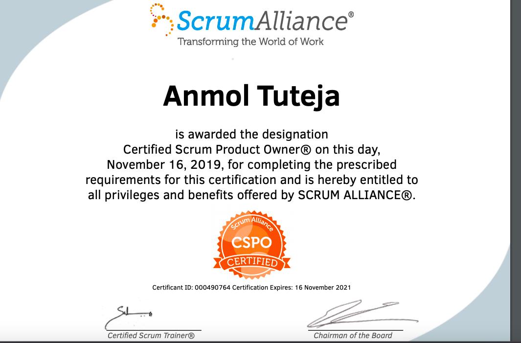 Anmol Tuteja on LinkedIn: #scrum #productowner #scrumalliance #cspo # ... Anmol Tuteja on LinkedIn: #scrum #productowner #scrumalliance #cspo # ...