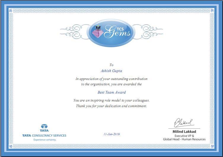ASHISH KUMAR GUPTA on LinkedIn: #tataconsultancyservices #tcs ASHISH KUMAR GUPTA on LinkedIn: #tataconsultancyservices #tcs