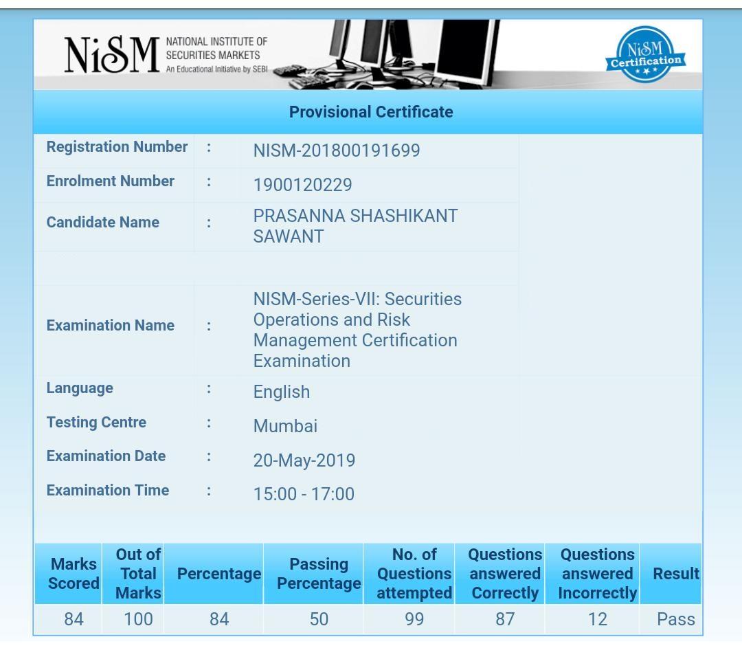 Prasanna Sawant on LinkedIn: #nism #certification Prasanna Sawant on LinkedIn: #nism #certification