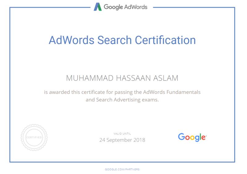 Hassaan Aslam on LinkedIn: AdWords Certified! Hassaan Aslam on LinkedIn: AdWords Certified!