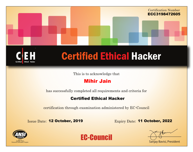 Mihir Jain on LinkedIn: #cehv10 #ethicalhacking | 28 comments Mihir Jain on LinkedIn: #cehv10 #ethicalhacking | 28 comments
