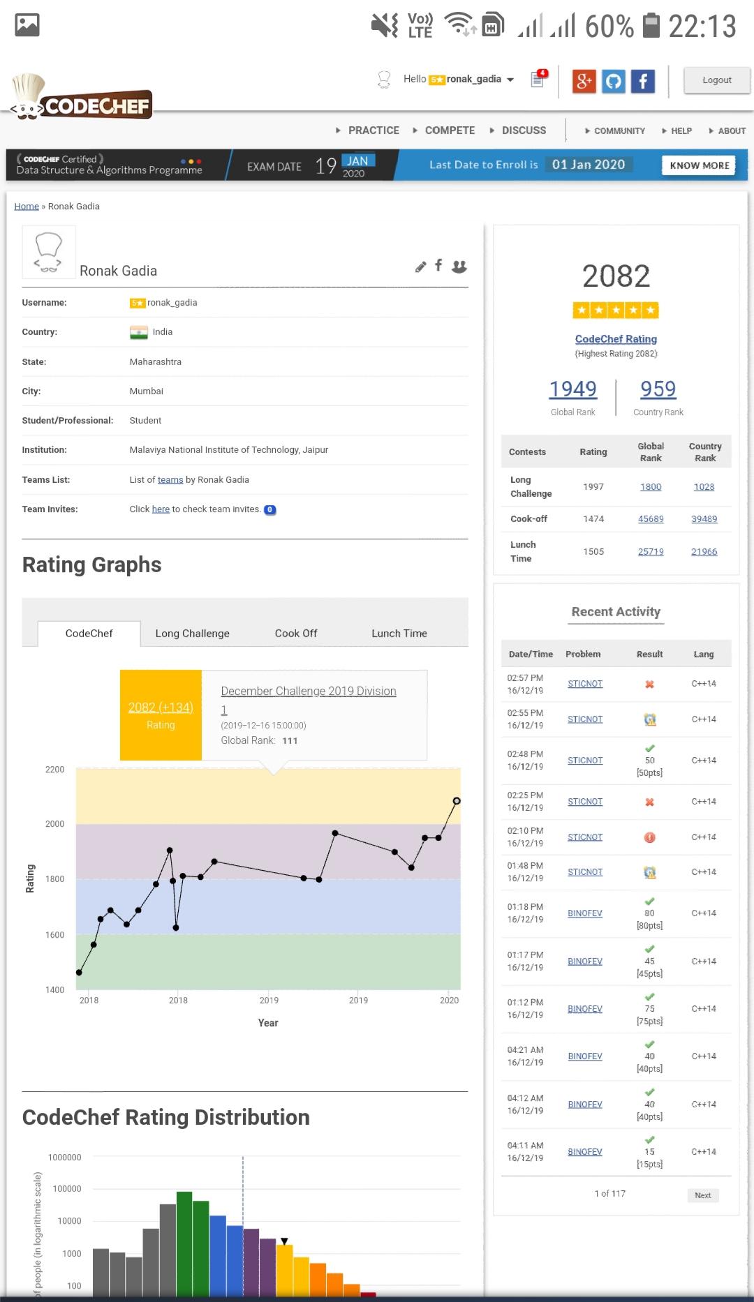 Ronak Gadia on LinkedIn: #codechef #milestone #5star #longchallenge # ... Ronak Gadia on LinkedIn: #codechef #milestone #5star #longchallenge # ...