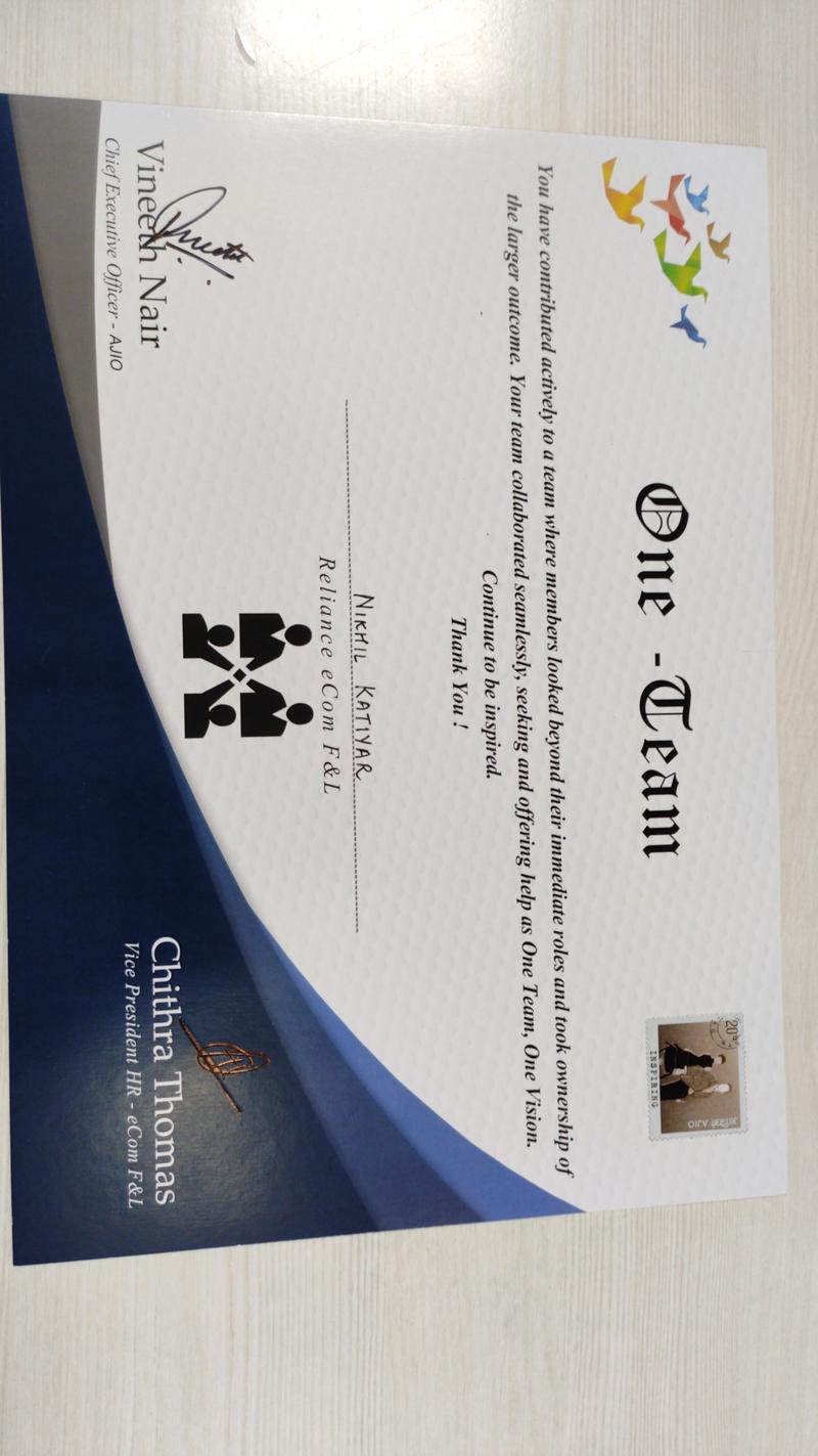 Nikhil Katiyar on LinkedIn: #oneteam Nikhil Katiyar on LinkedIn: #oneteam