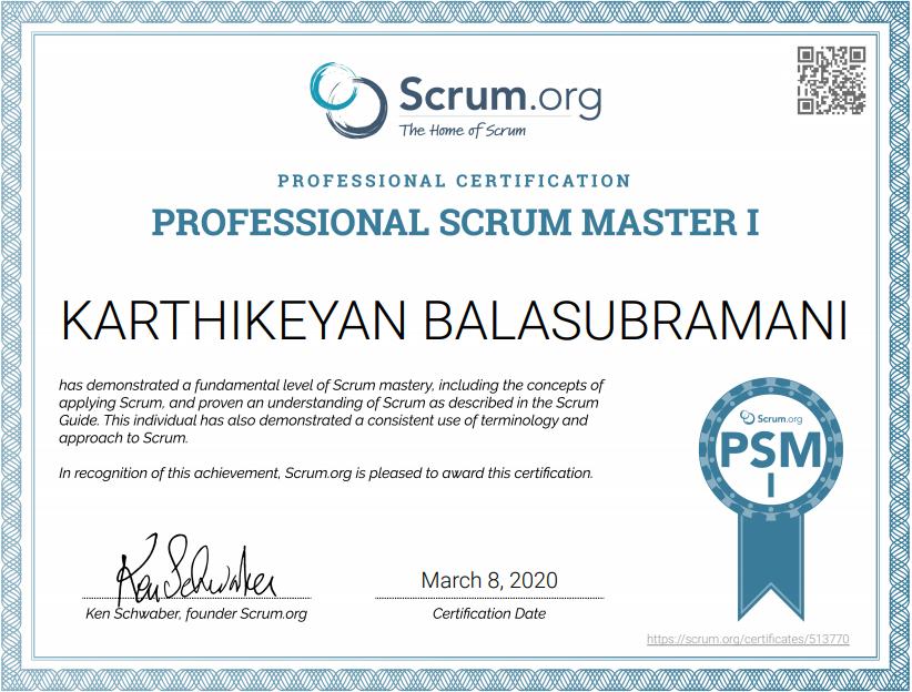 Karthikeyan B. on LinkedIn: Successfully completed Scrum Master ... Karthikeyan B. on LinkedIn: Successfully completed Scrum Master ...