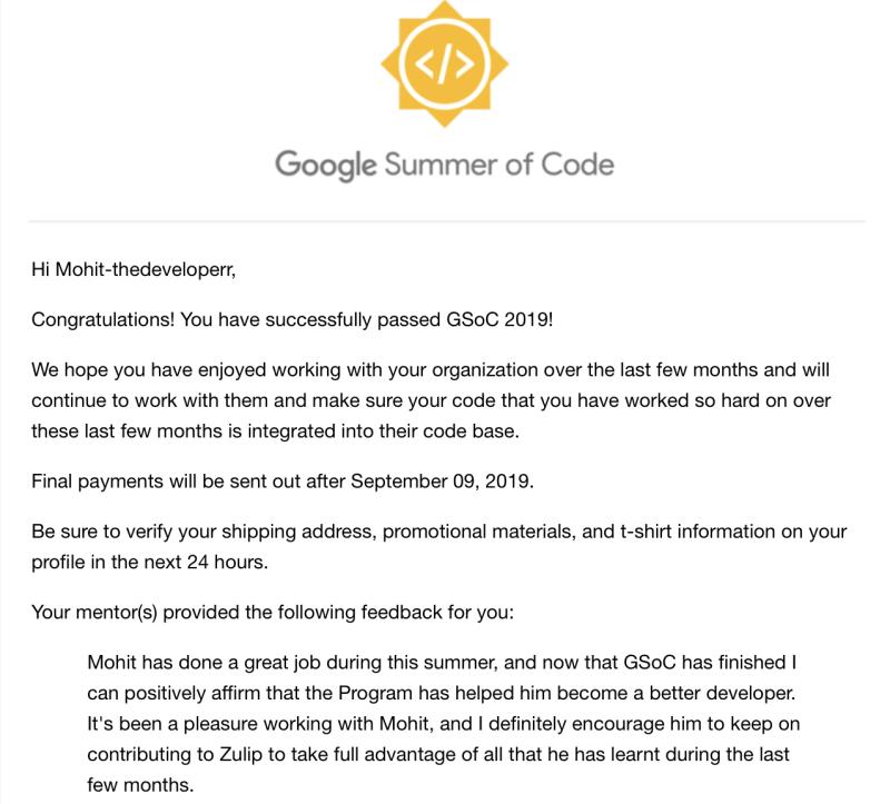 Mohit Gupta on LinkedIn: #gsoc #google #googlesummerofcode #zulip # ... Mohit Gupta on LinkedIn: #gsoc #google #googlesummerofcode #zulip # ...