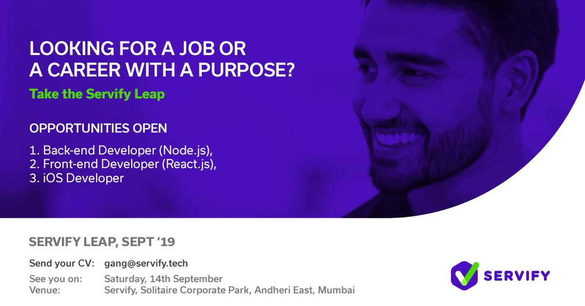 Ruchi Singh on LinkedIn: #servify #techjobs #nodejs #reactjs #ios Ruchi Singh on LinkedIn: #servify #techjobs #nodejs #reactjs #ios