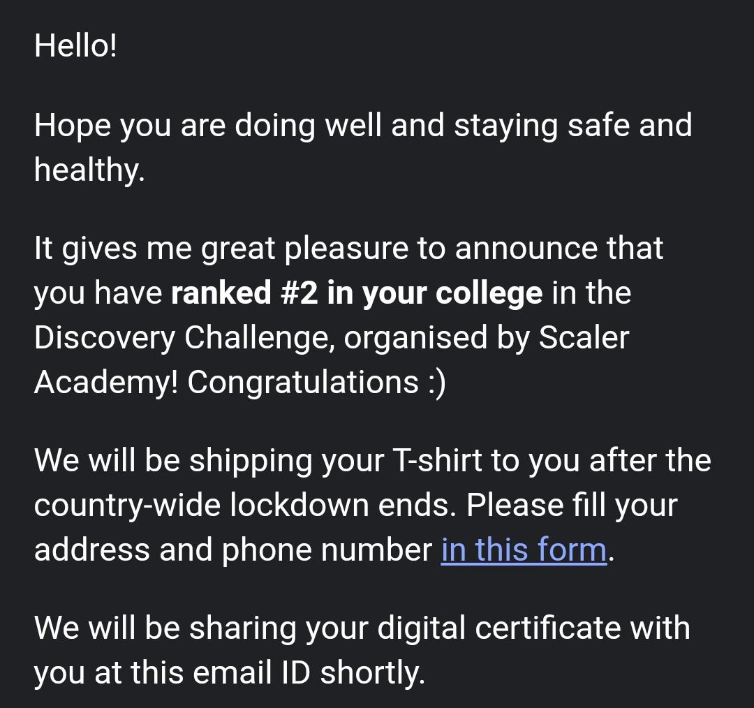 Kush Jayank Pandya on LinkedIn: #coding #competitiveprogramming #scaler Kush Jayank Pandya on LinkedIn: #coding #competitiveprogramming #scaler