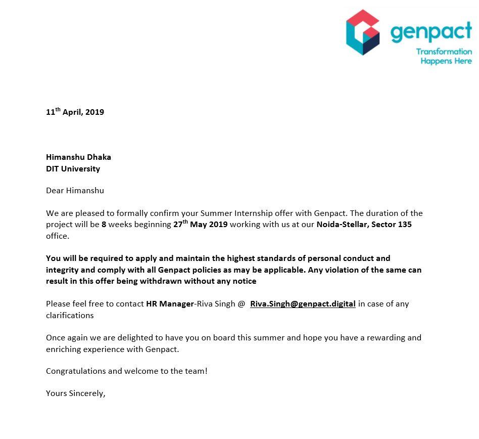 Himanshu Dhaka on LinkedIn: #genpact #genpact_intern Himanshu Dhaka on LinkedIn: #genpact #genpact_intern