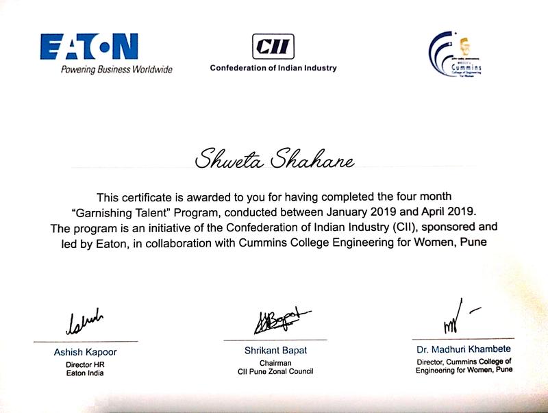 Shweta Shahane on LinkedIn: Thank you Eaton and Cummins college for ... Shweta Shahane on LinkedIn: Thank you Eaton and Cummins college for ...