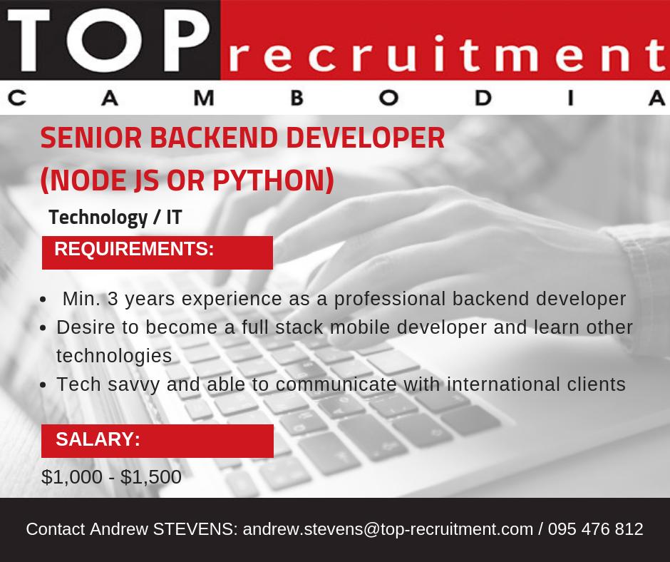 Top Recruitment Cambodia on LinkedIn: Build fast NodeJS backends or ... Top Recruitment Cambodia on LinkedIn: Build fast NodeJS backends or ...