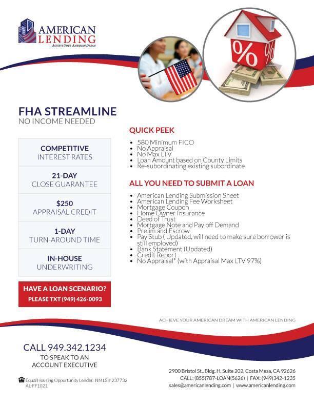 Randa Zaky on LinkedIn: FHA Streamline- No Income Needed.. Call in ... Randa Zaky on LinkedIn: FHA Streamline- No Income Needed.. Call in ...