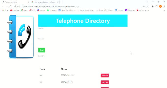 #html #css #javascript #telephone #directory #project #add #search # ... #html #css #javascript #telephone #directory #project #add #search # ...