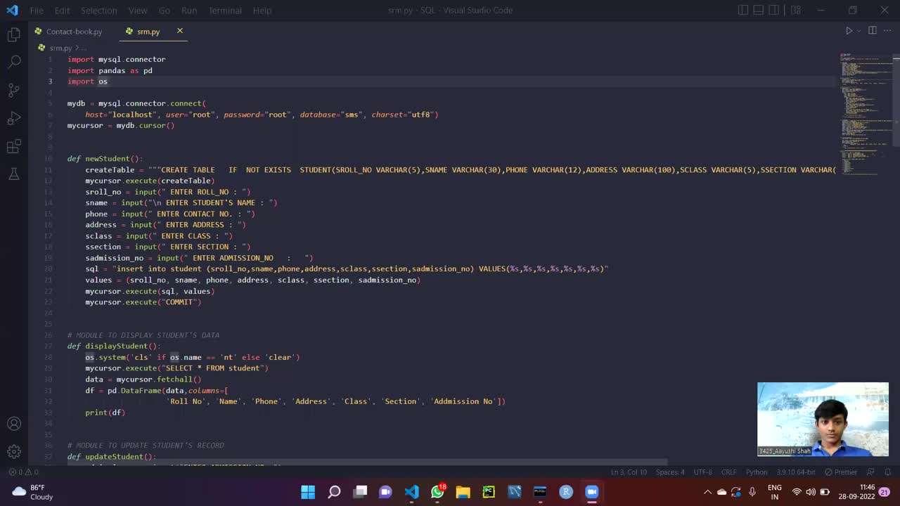 Abhay Bhandari on LinkedIn: #sql #python #sqldeveloper #pythonlearning ... Abhay Bhandari on LinkedIn: #sql #python #sqldeveloper #pythonlearning ...