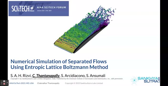 Entropic LBM AIAA Scitech 2023 | SankhyaSutra Labs Entropic LBM AIAA Scitech 2023 | SankhyaSutra Labs