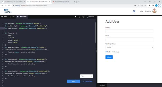 Vineetha B on LinkedIn: #day94 #javascript #css #html5 #ccbp #nxtwave # ... Vineetha B on LinkedIn: #day94 #javascript #css #html5 #ccbp #nxtwave # ...