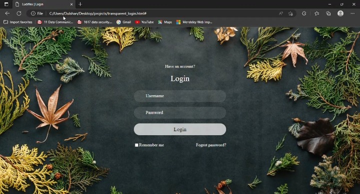 Duleeshi Hashinika on LinkedIn: transparent login page I created this ... Duleeshi Hashinika on LinkedIn: transparent login page I created this ...