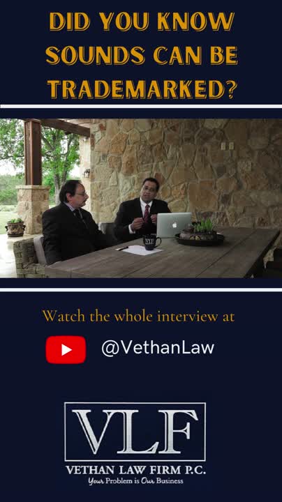 Vethan Law Firm P.C. on LinkedIn: Did you know sounds can be trademarked? Vethan Law Firm P.C. on LinkedIn: Did you know sounds can be trademarked?