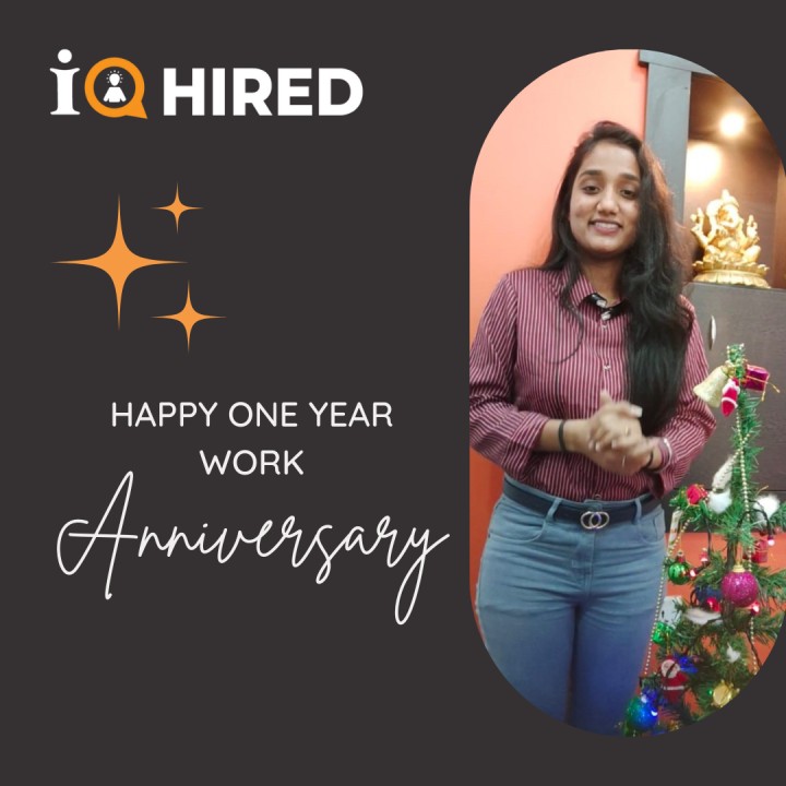 IQ Hired on LinkedIn: Ashwini's one years work anniversary. IQ Hired on LinkedIn: Ashwini's one years work anniversary.
