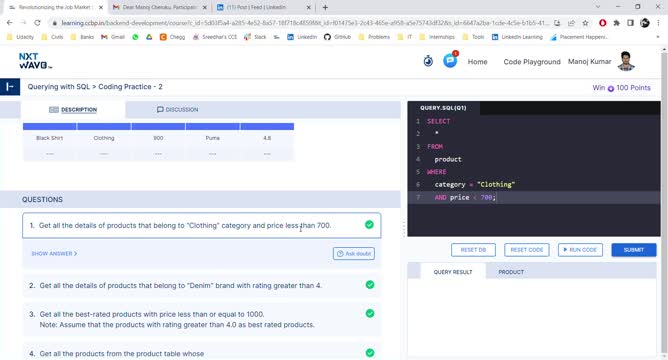 Manoj Kumar Cheruku on LinkedIn: #day75 #sqlquerying #coding # ... Manoj Kumar Cheruku on LinkedIn: #day75 #sqlquerying #coding # ...