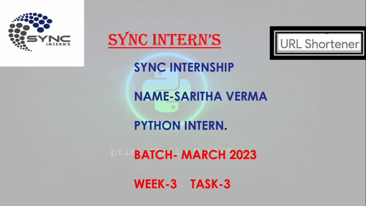 Saritha Verma on LinkedIn: #task3 #week3 #opportunity #syncinterns # ... Saritha Verma on LinkedIn: #task3 #week3 #opportunity #syncinterns # ...