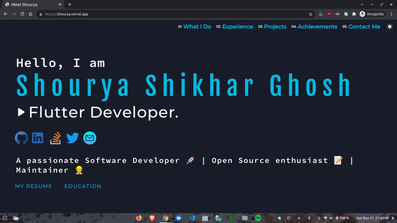 Shourya Shikhar Ghosh on LinkedIn: #portfoliowebsite #flutter # ... Shourya Shikhar Ghosh on LinkedIn: #portfoliowebsite #flutter # ...