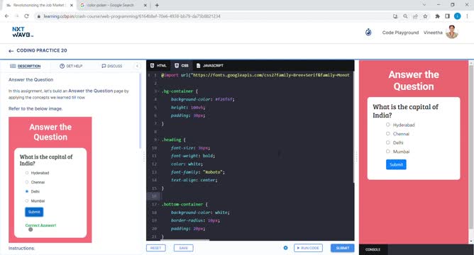 Vineetha B on LinkedIn: #javascript #css #html5 #ccbp #nxtwave # ... Vineetha B on LinkedIn: #javascript #css #html5 #ccbp #nxtwave # ...